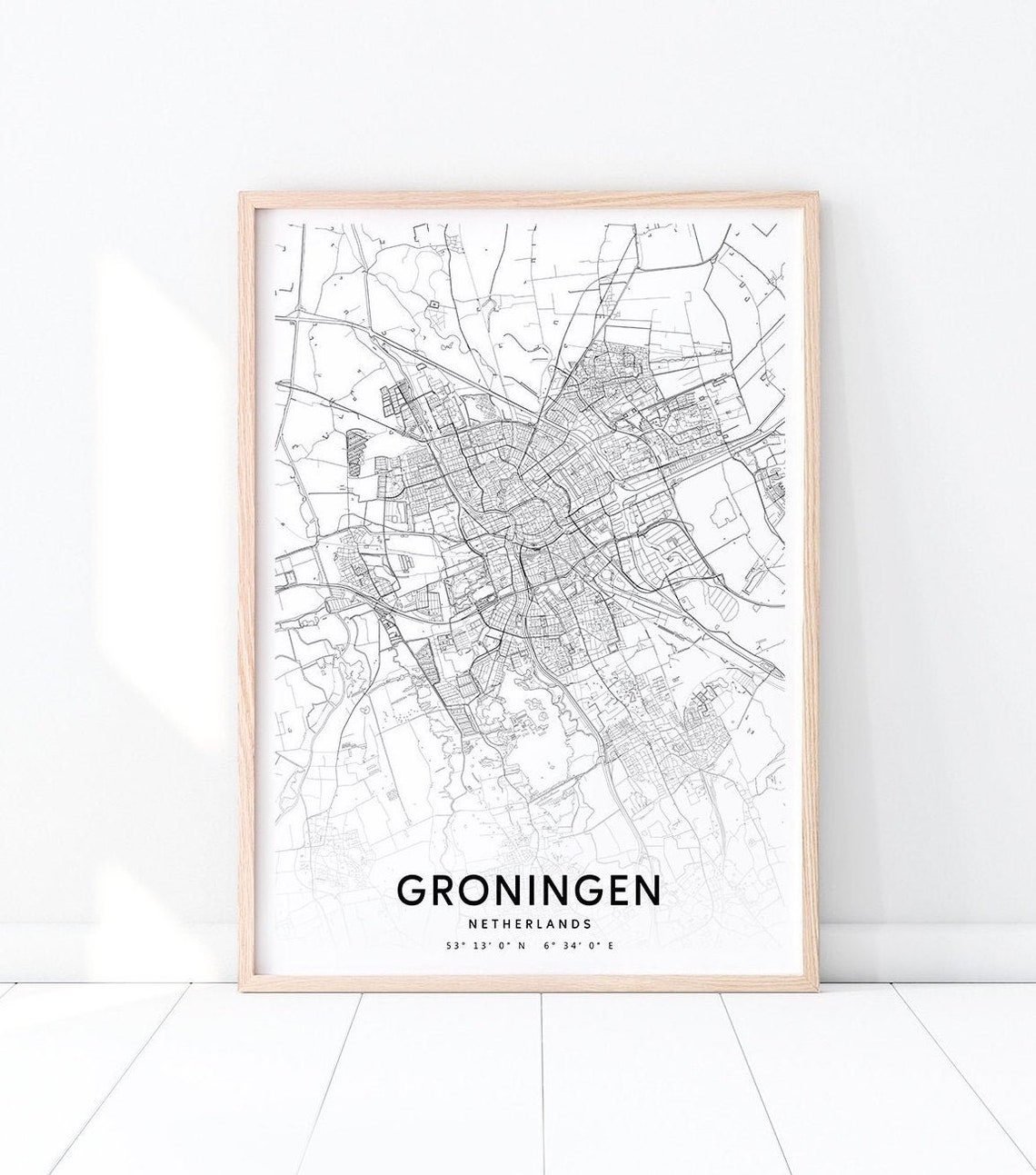 Groningen Map Print Netherlands Map Art Poster City Street - Etsy