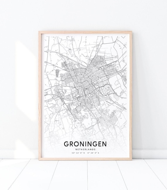 Globes & Maps Home & Living D588v4 Road Map Gift Groningen Map Poster ...