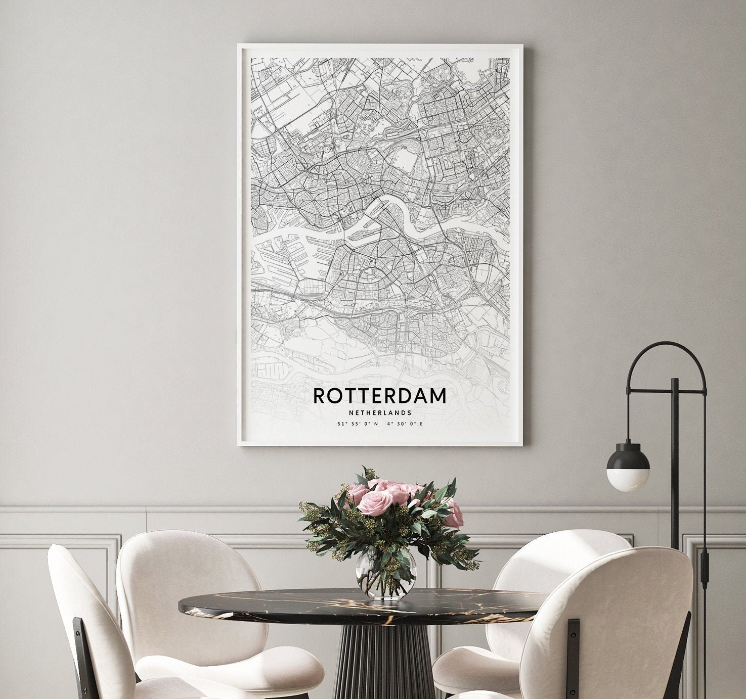 Rotterdam Map Print Netherlands Map Art Poster City Street - Etsy