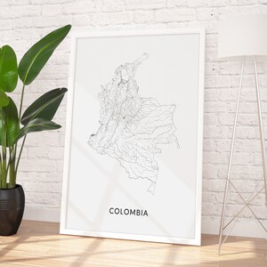 Colombia Map Art Print, Colombia Map Art Poster, Countries Map Art ...