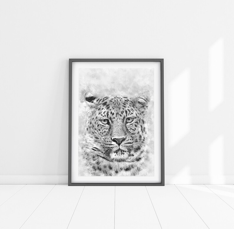 Safari Animals Watercolor Print, Black & White Animals Set 3, Safari ...