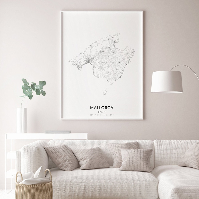 Mallorca Map Print Mallorca Street Map Art Poster Majorca - Etsy