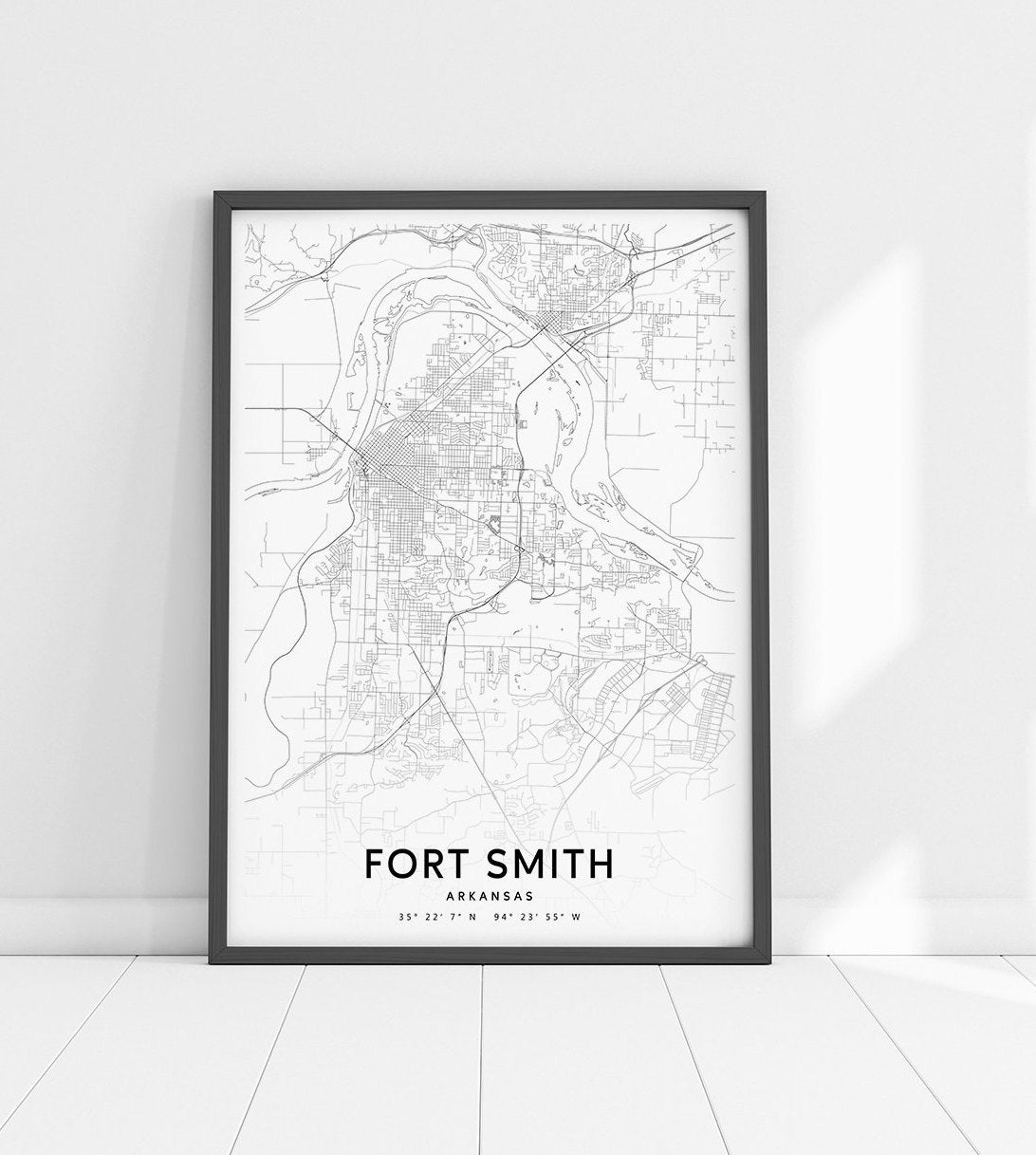 Fort Smith Map Print Arkansas USA Map Art Poster City Street | Etsy