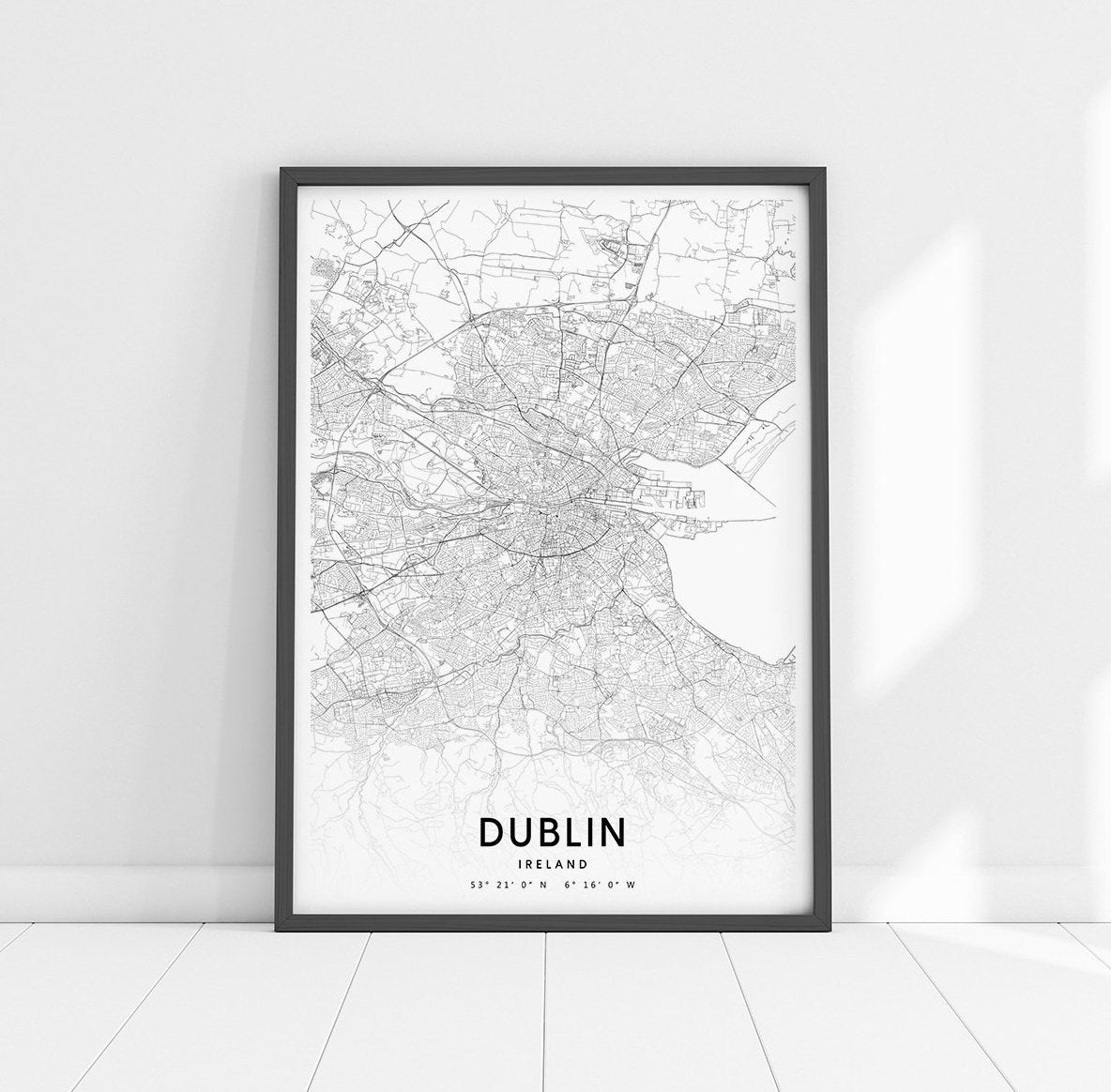 Dublin Map Print Dublin Ireland Map Wall Art Dublin Map Art | Etsy