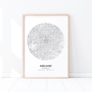 Adelaide Map Print, Adelaide Australia Map Art Poster, City Street Road ...
