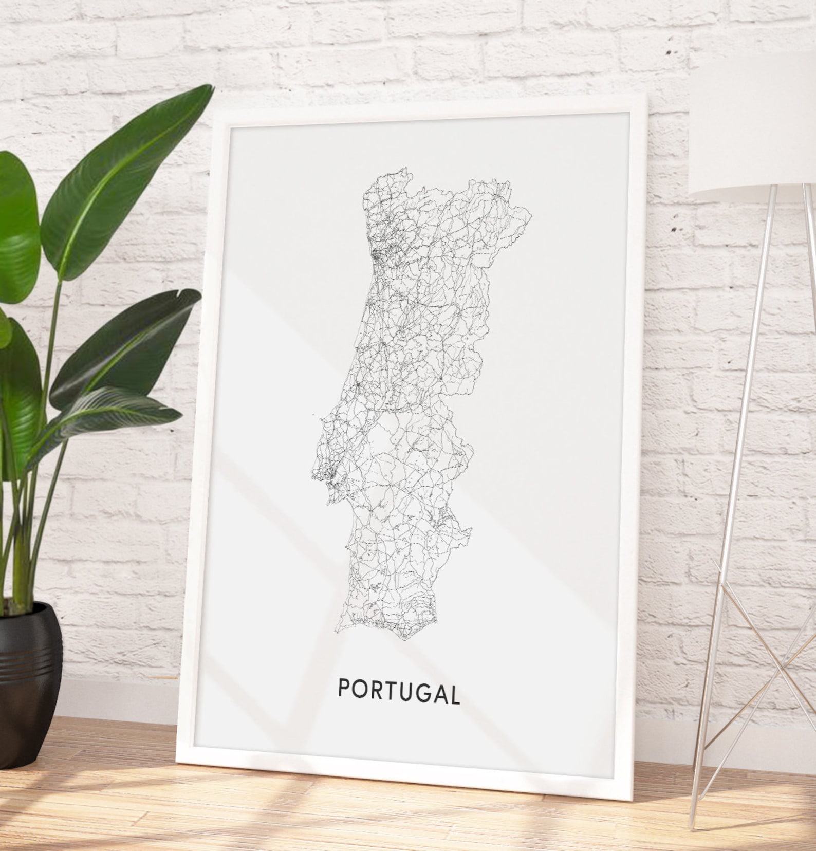Portugal Map Print Portugal Map Art Poster Country Map Art - Etsy