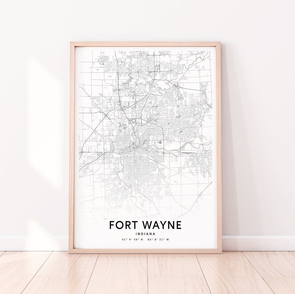 Fort Wayne Map Print Fort Wayne Indiana USA Map Art Poster - Etsy