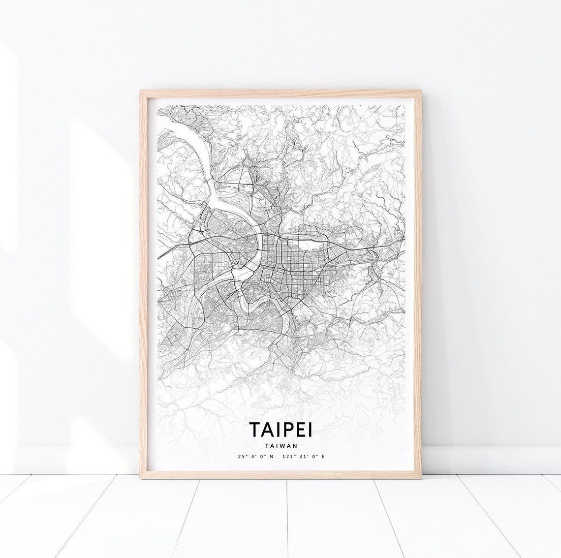 Taipei Map Print Taipei Map Art Poster Taipei Taiwan Map | Etsy