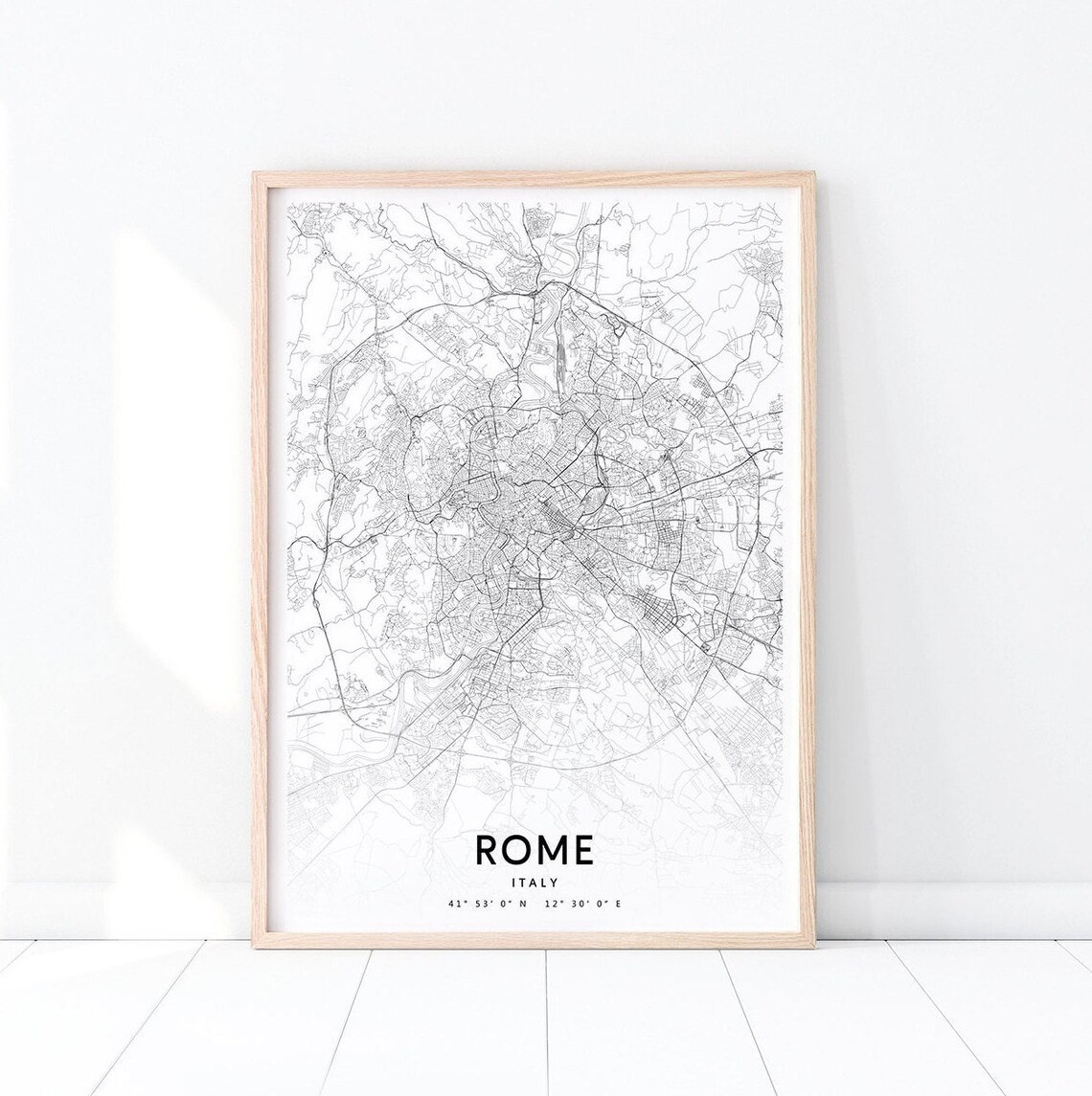 Rome Map Print Rome Urban Map Rome Italy Map Art Poster - Etsy
