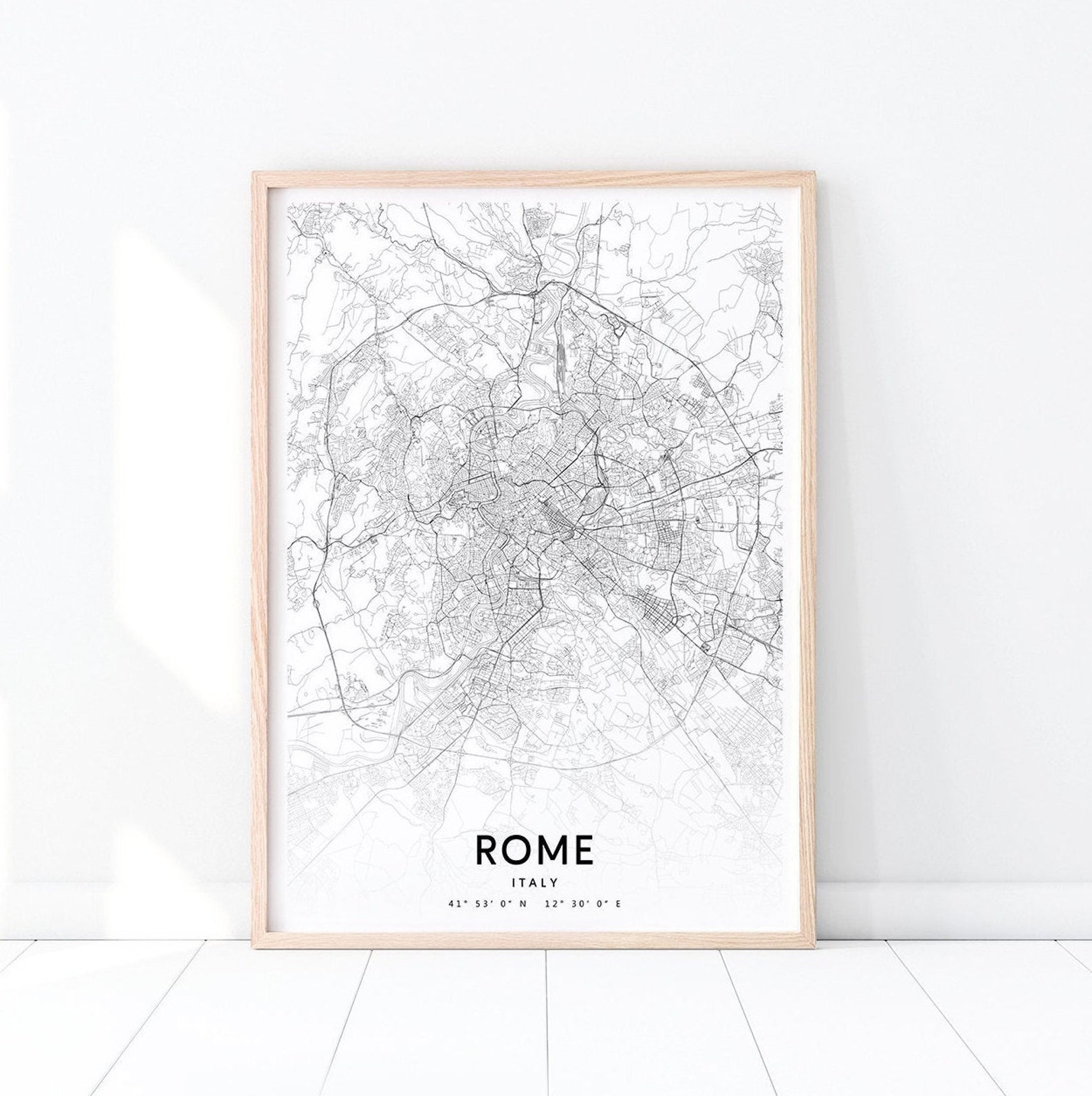 Rome Map Print Rome Urban Map Rome Italy Map Art Poster | Etsy