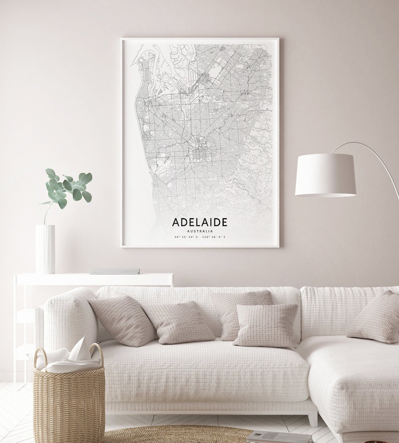 Adelaide Map Print Adelaide Art Poster Australia Map City | Etsy