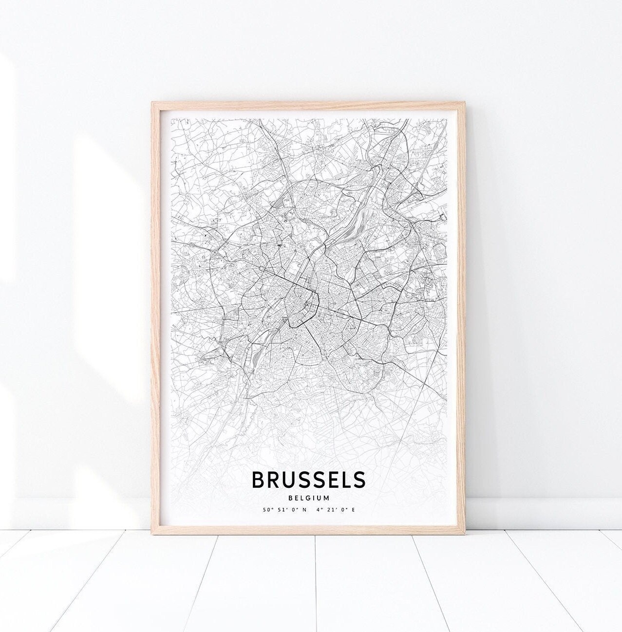 Brussels Map Print Brussels Belgium Map Art Poster City | Etsy