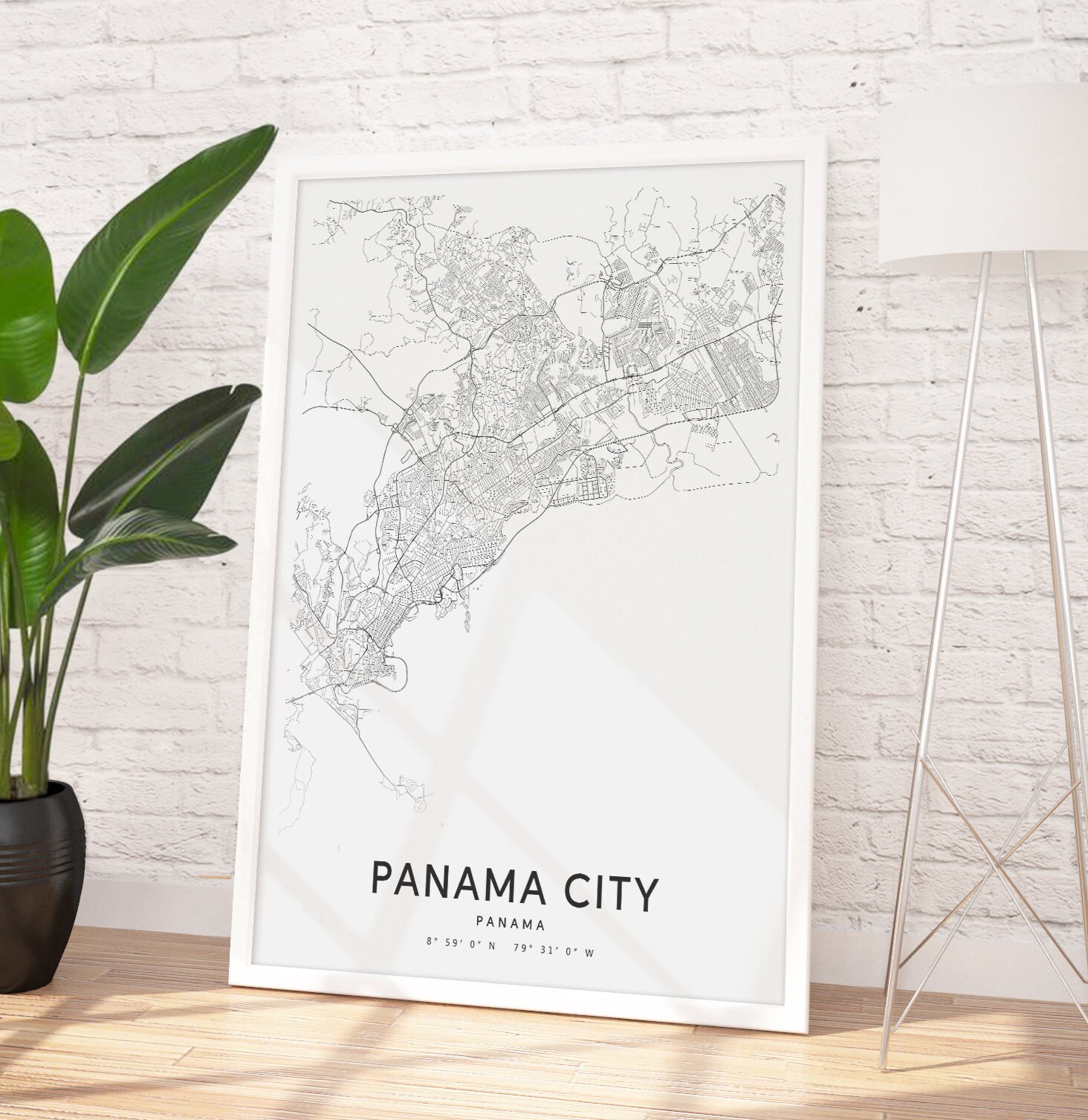 Panama City Map Print Panama City Map Art Poster City Street | Etsy