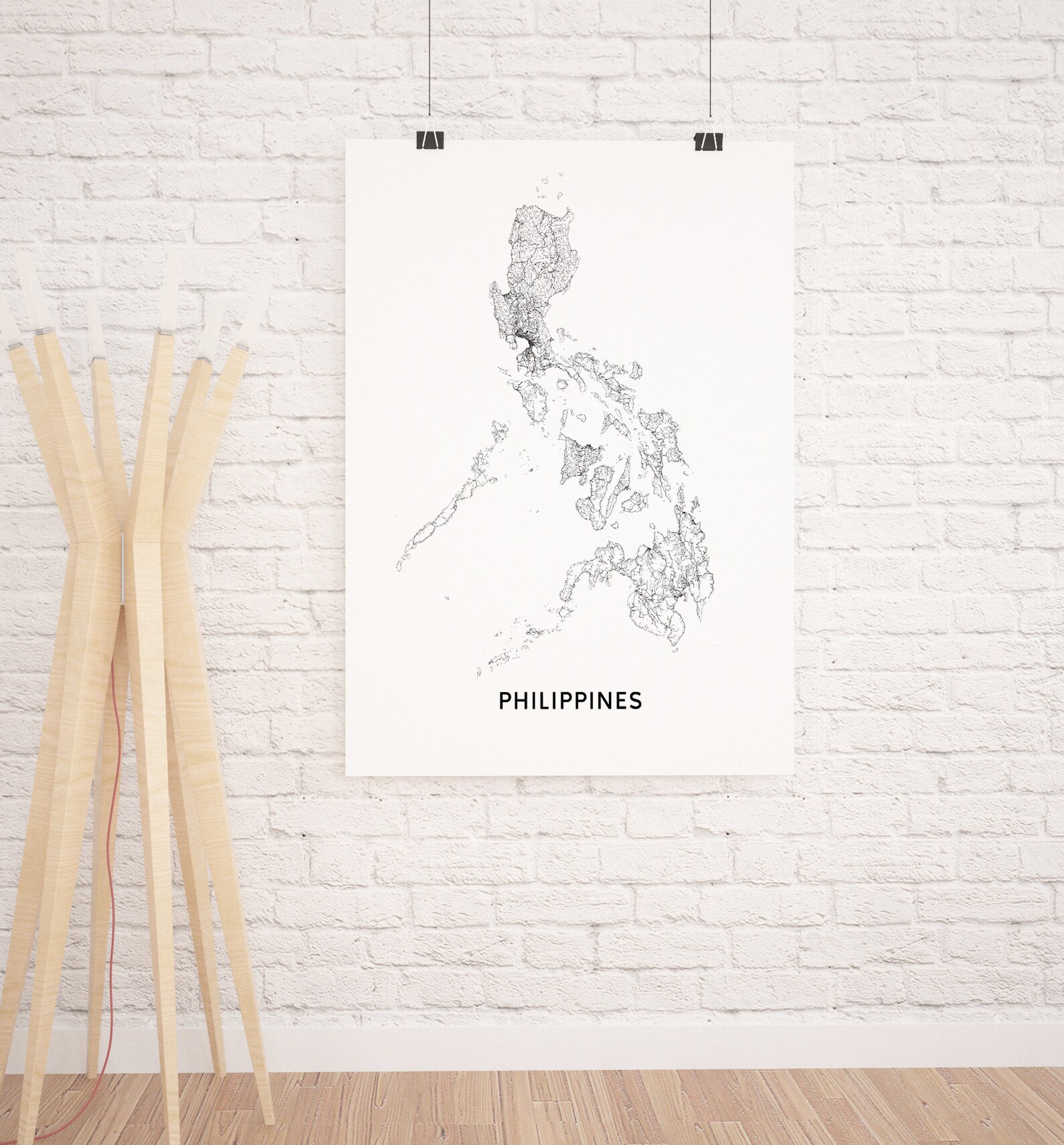 Philippines Map Print, Philippines Map Wall Art, Country Map Poster ...