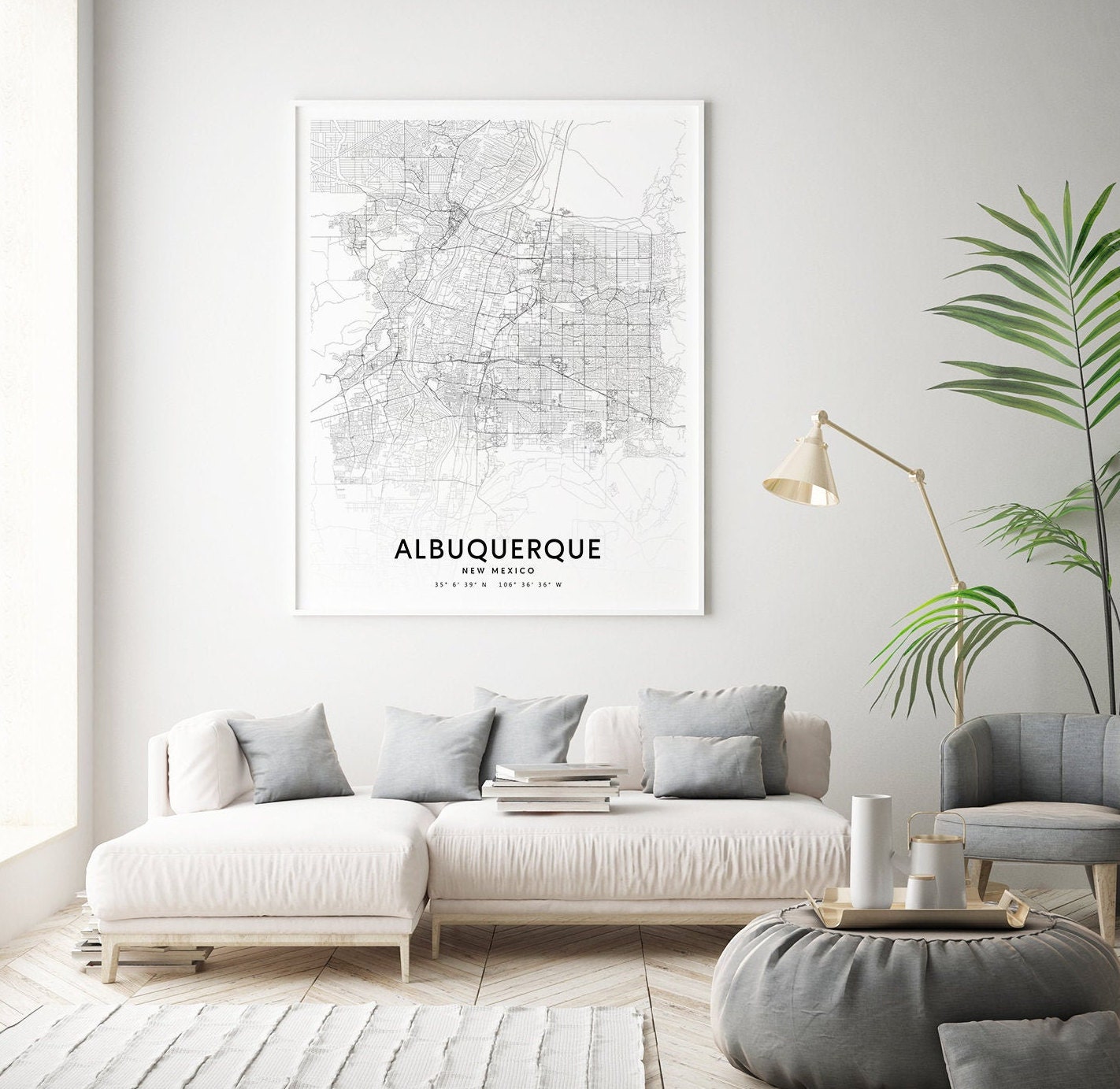 Albuquerque Map Print, Albuquerque New Mexico USA Map Art Poster, City ...