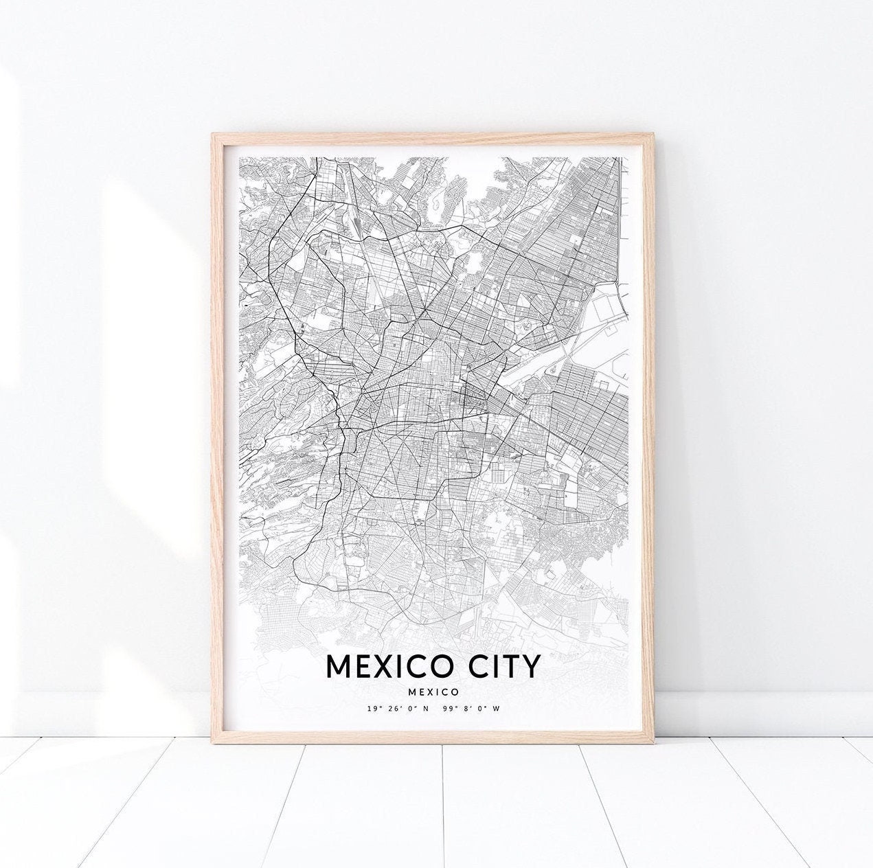 Mexico City Map Print Mexico Map Art Poster City Street Road | Etsy