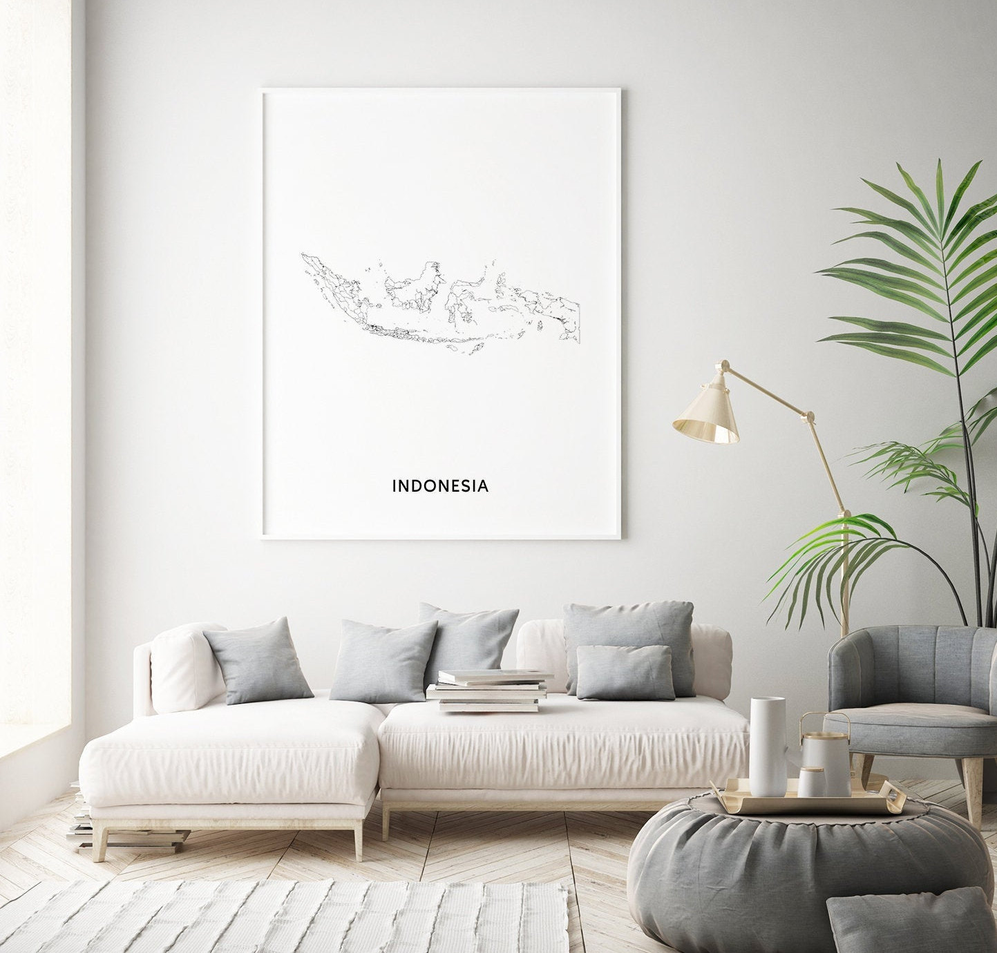Indonesia Map Print, Indonesia Map Wall Art, Indonesia Map Poster ...