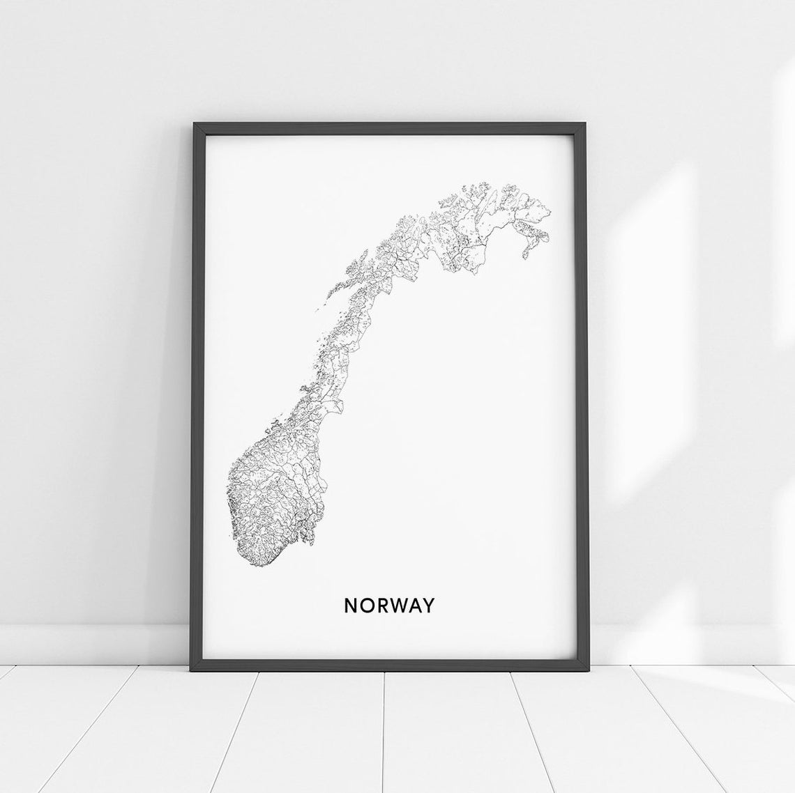 Norway Map Print Norway Map Wall Art Norway Map Art Poster | Etsy
