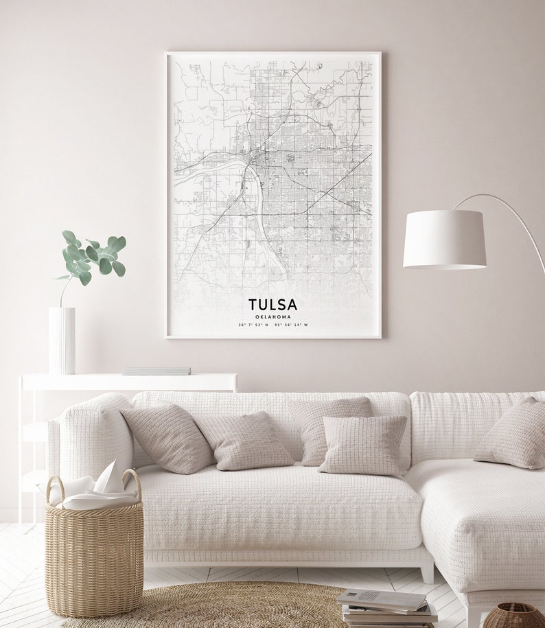 Tulsa Map Print Tulsa Oklahoma OK USA Map Art Poster City | Etsy