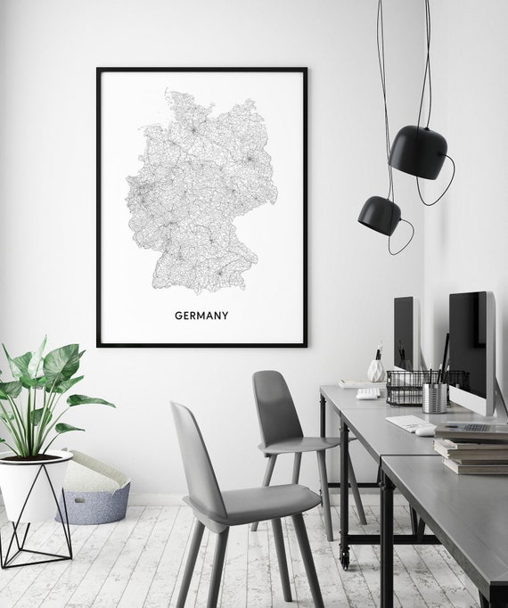 Germany Map Print Germany Map Art Germany Map Poster | Etsy