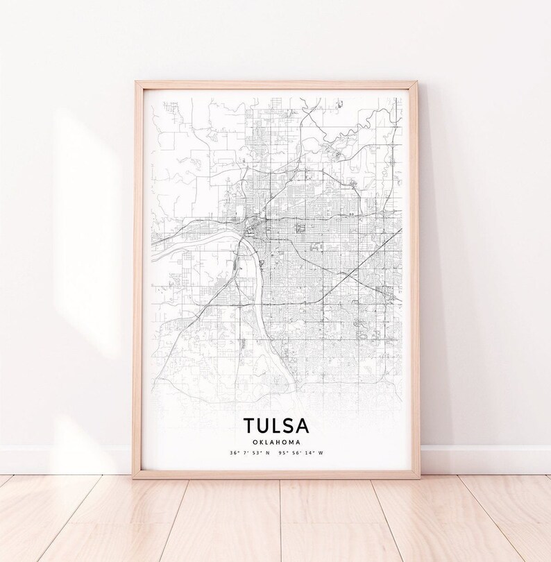 Tulsa Map Print Tulsa Oklahoma OK USA Map Art Poster City - Etsy