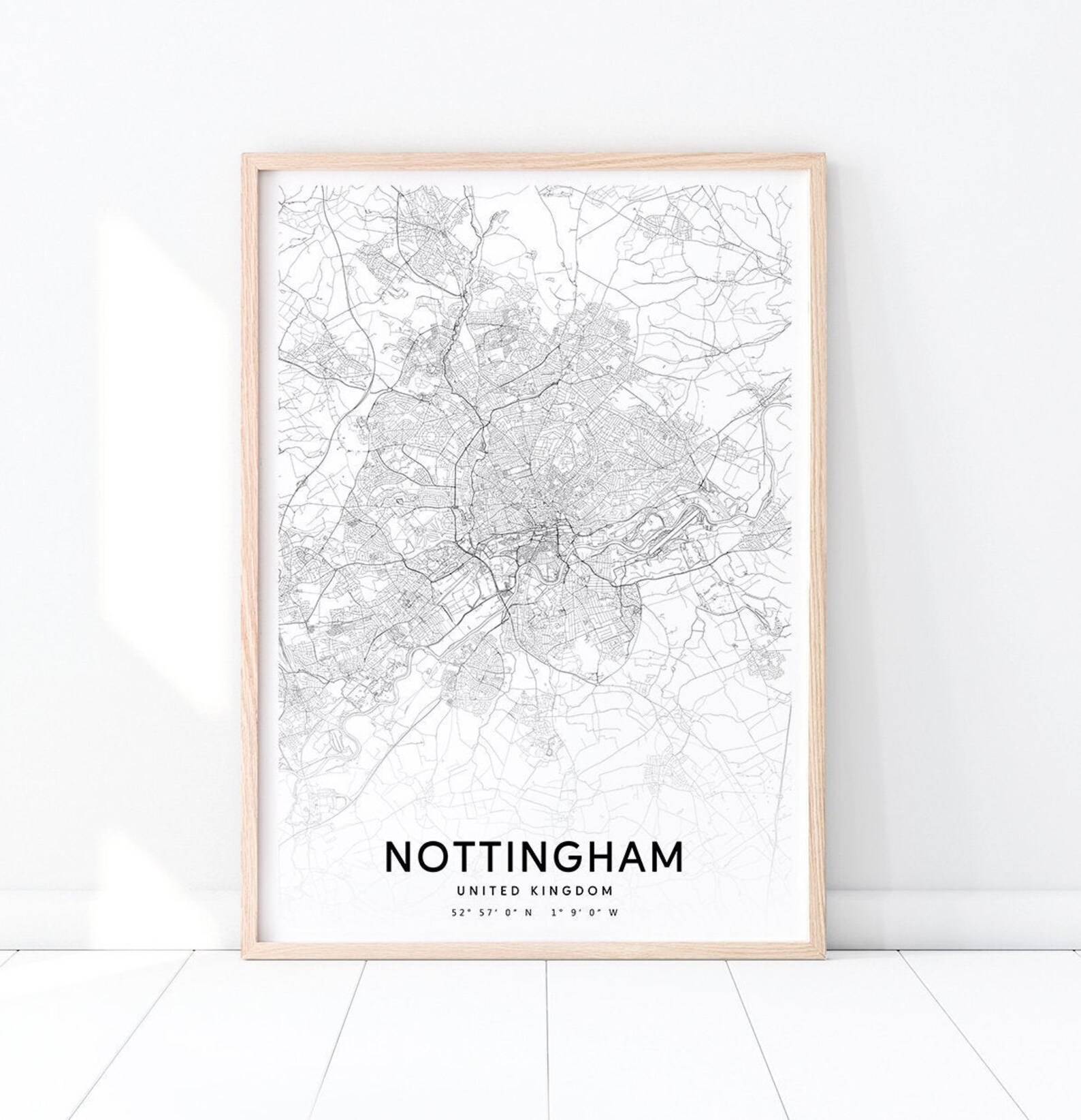 Nottingham Map Print Nottingham England United Kingdom Map - Etsy
