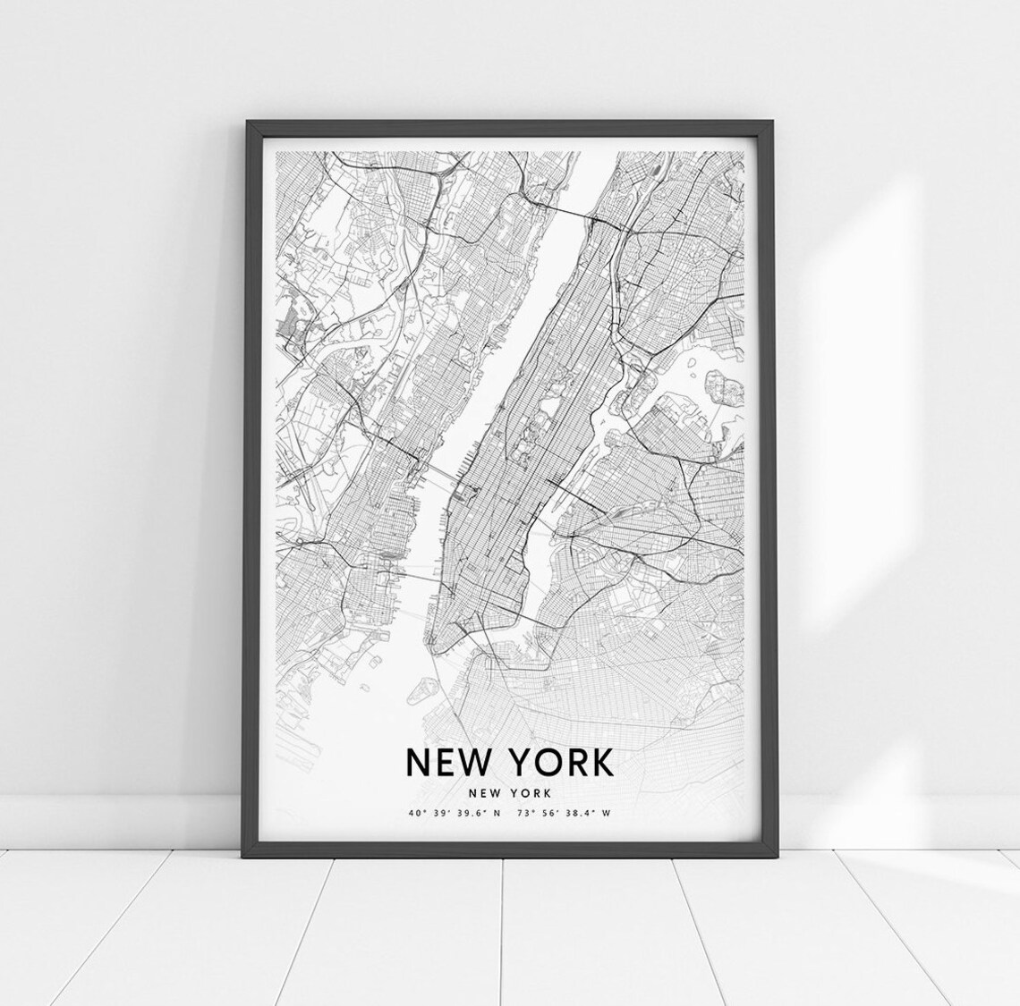 New York Map Print New York City Map Art Poster NYC USA | Etsy