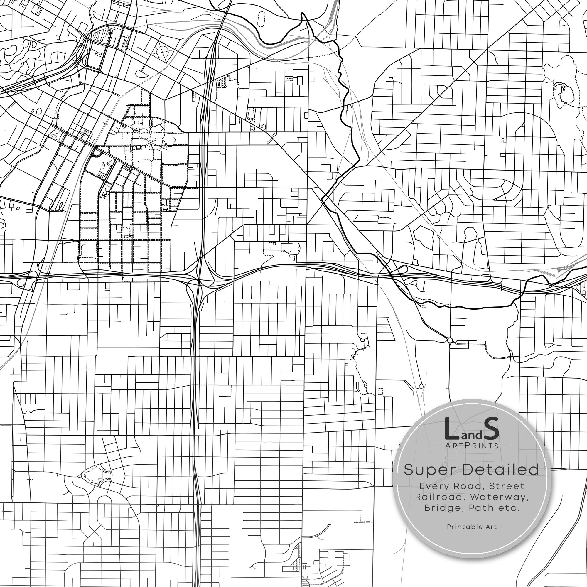 Akron Map Print Akron Ohio USA Map Art Poster City Street | Etsy