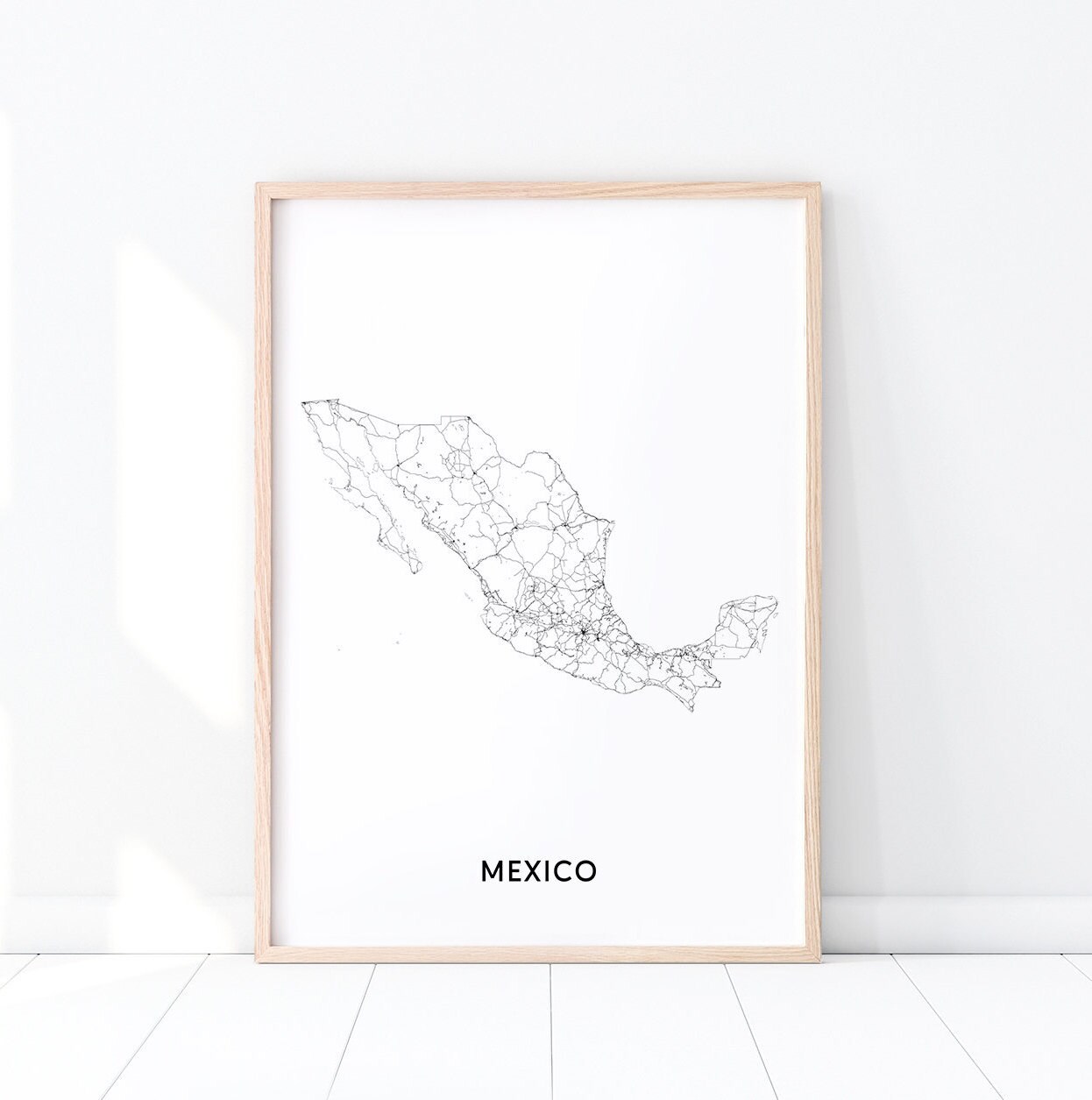 Mexico Map Print Mexico Map Wall Art Mexico Map Poster | Etsy