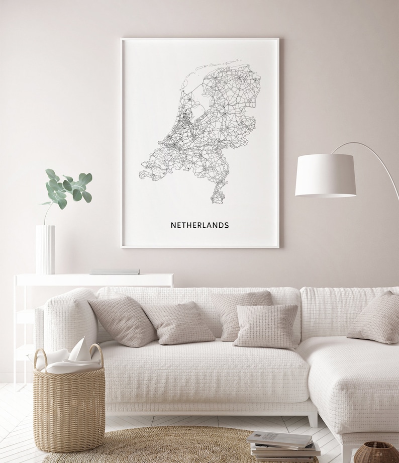 Netherlands Map Print, Netherlands Wall Art, Netherlands Map Poster ...