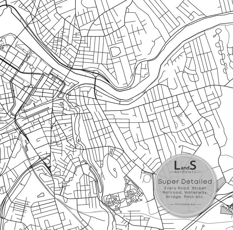 Lowell Map Print Lowell Massachusetts Map Art Poster City - Etsy