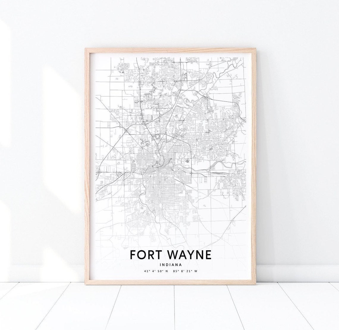 Fort Wayne Map Print Fort Wayne Indiana USA Map Art Poster | Etsy