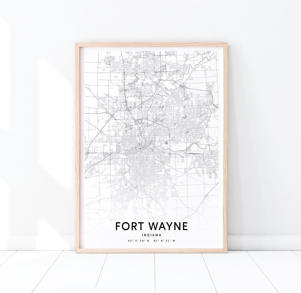 Fort Wayne Map Print Fort Wayne Indiana USA Map Art Poster | Etsy