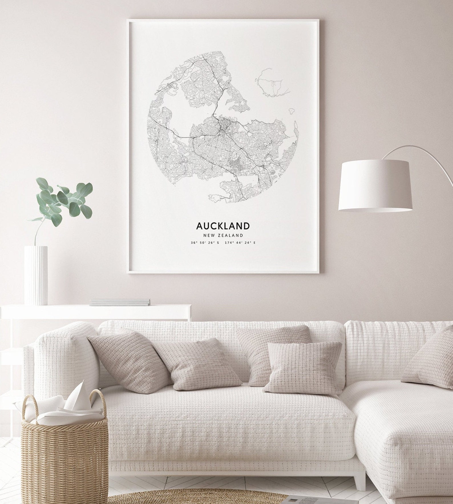 Auckland Map Print Auckland New Zealand Map Art Poster City | Etsy