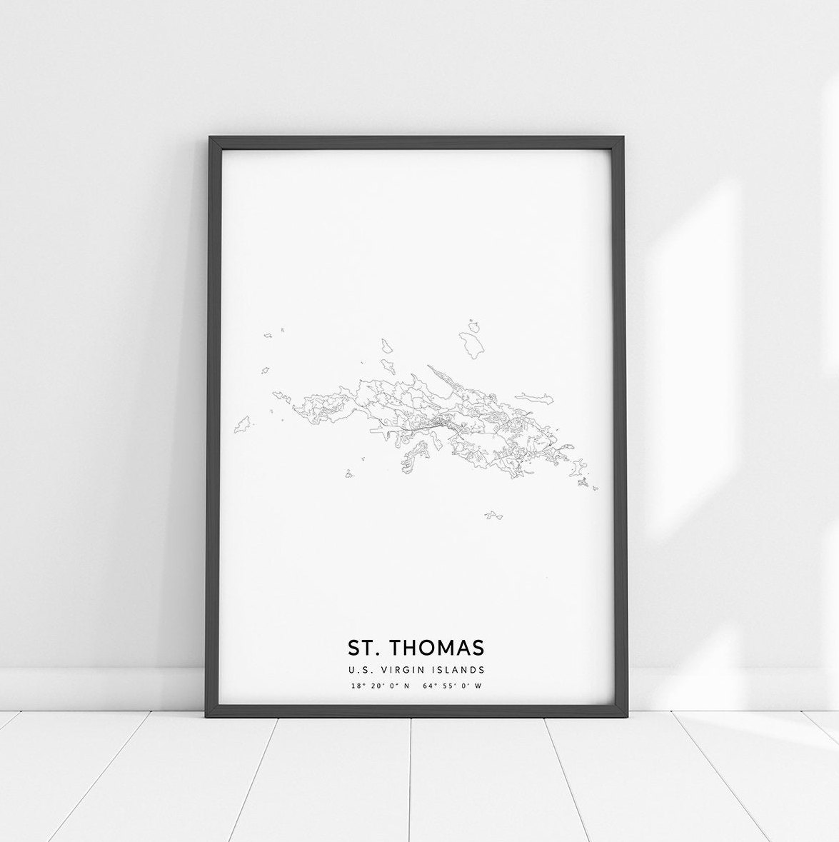 St. Thomas Map Print Saint Thomas US Virgin Islands Map - Etsy