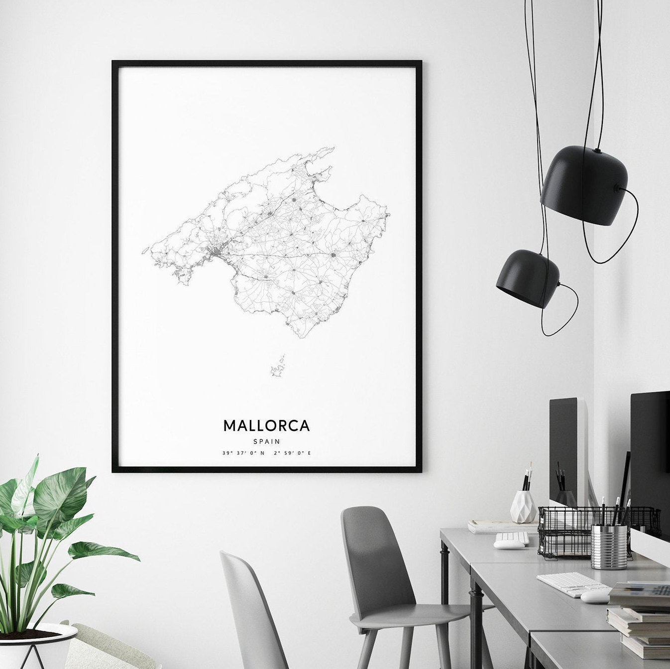 Mallorca Map Print Mallorca Street Map Art Poster Majorca | Etsy