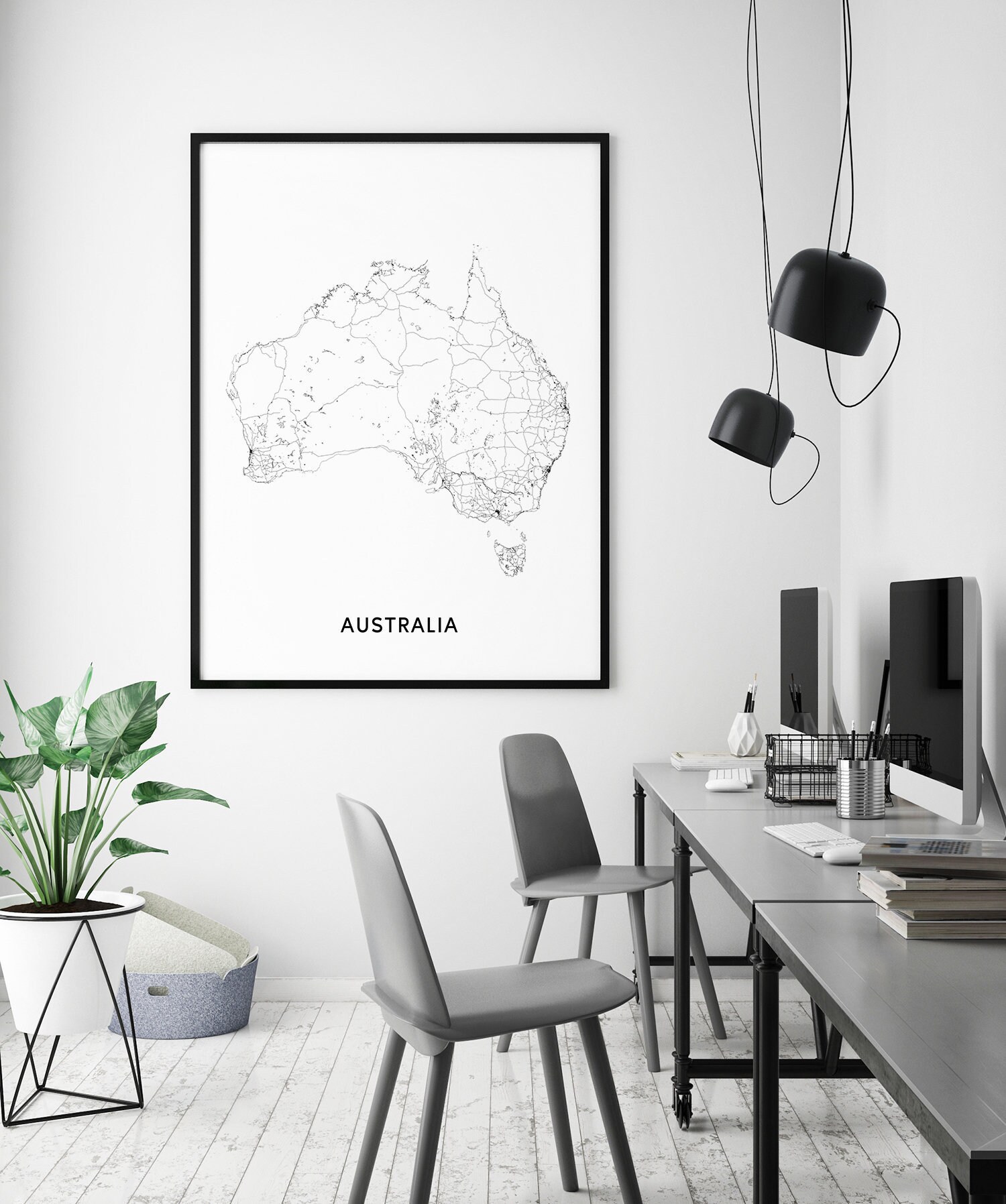 Australia Map Print Australia Map Art Australia Map Poster | Etsy