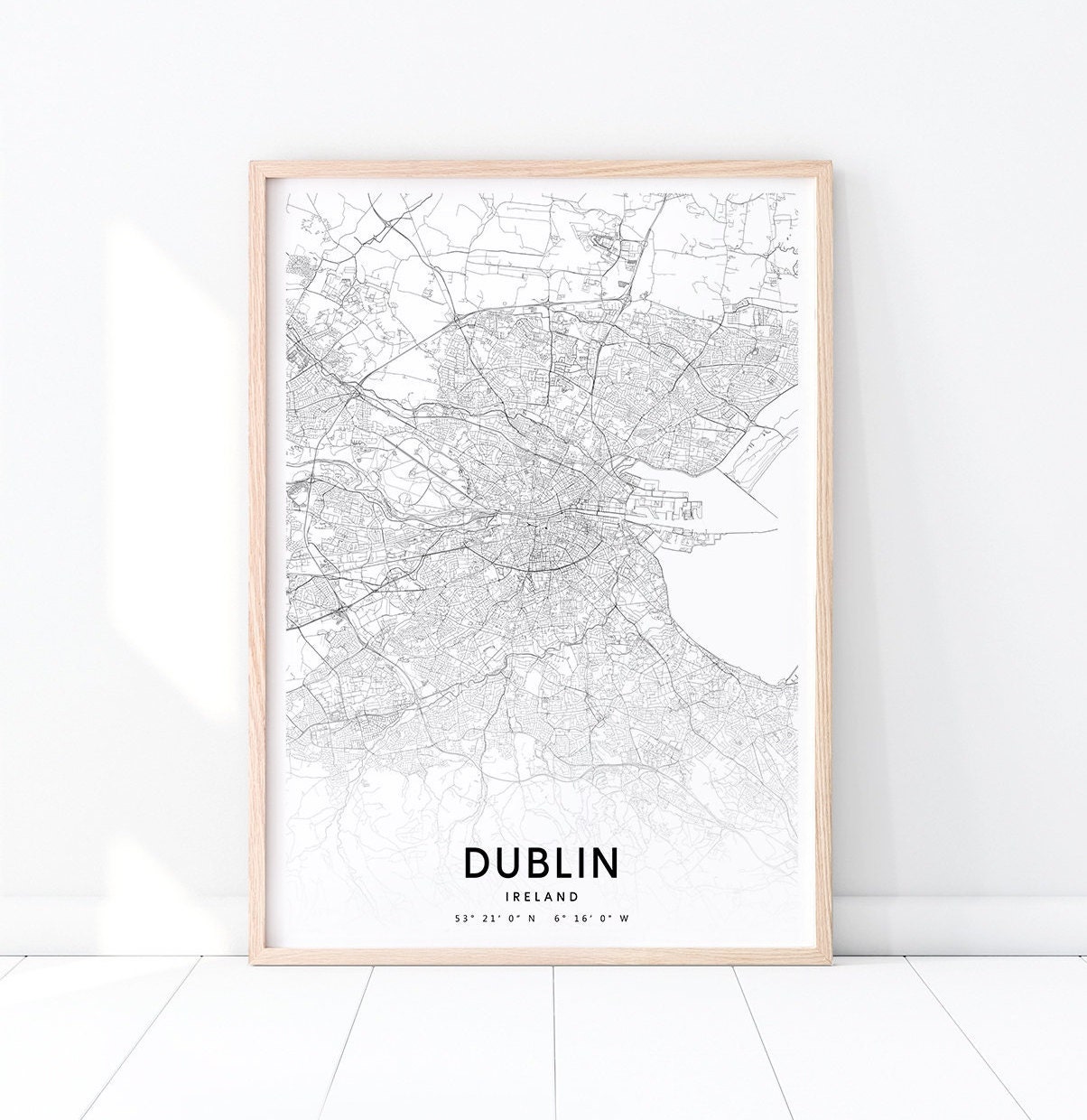 Dublin Map Print Dublin Ireland Map Wall Art Dublin Map Art | Etsy