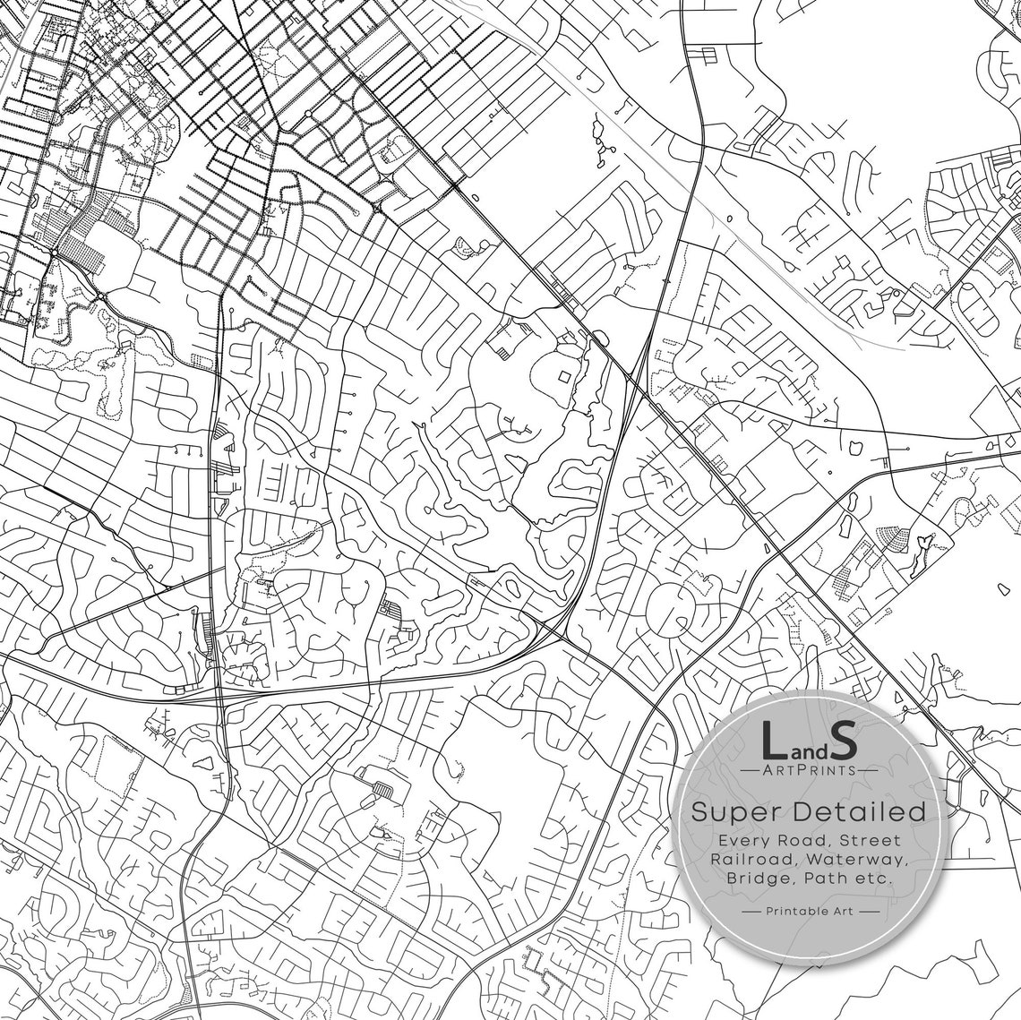 Lexington Map Print Lexington Kentucky Map Art Poster City | Etsy