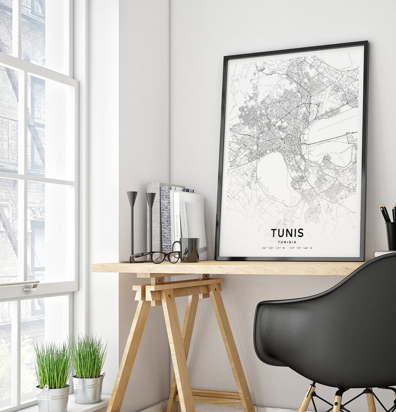 Tunis Map Print Tunis Map Art Poster Tunis Tunisia Map City | Etsy