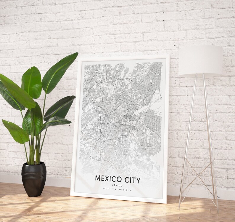Mexico City Map Print Mexico Map Art Poster City Street Road - Etsy