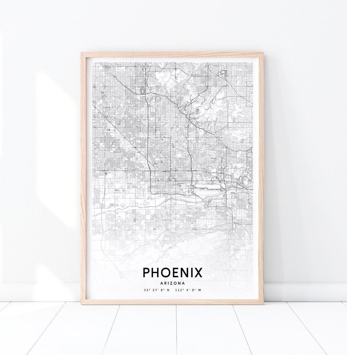 Phoenix Map Print Phoenix Arizona USA Map Poster City Street - Etsy
