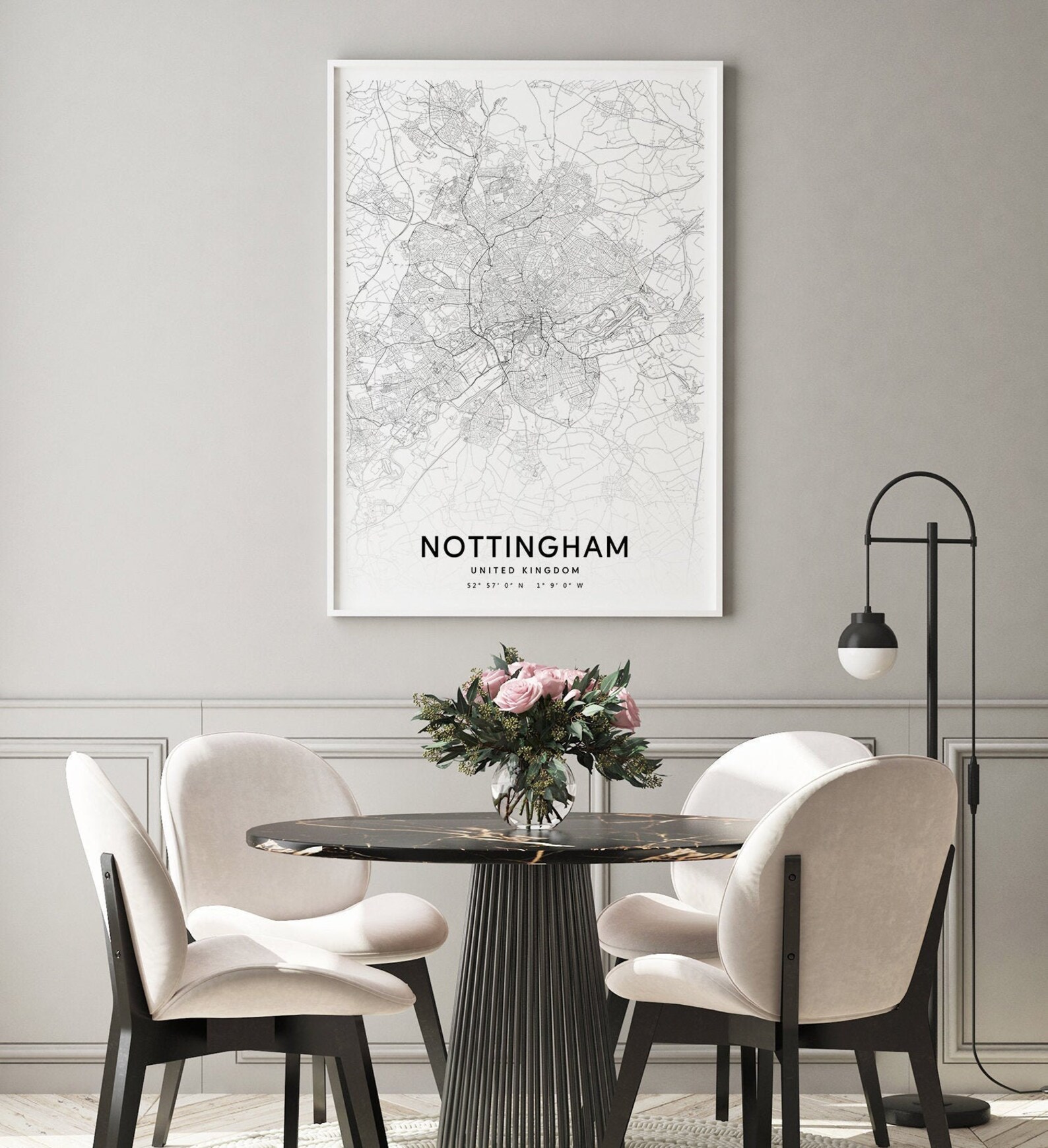 Nottingham Map Print Nottingham England United Kingdom Map - Etsy