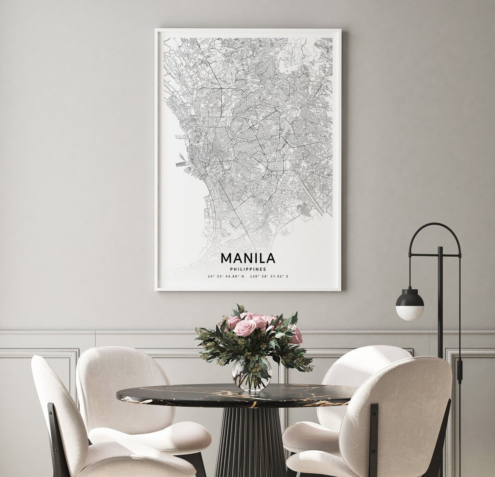 Manila Map Print Manila Philippines Map Art Poster City - Etsy