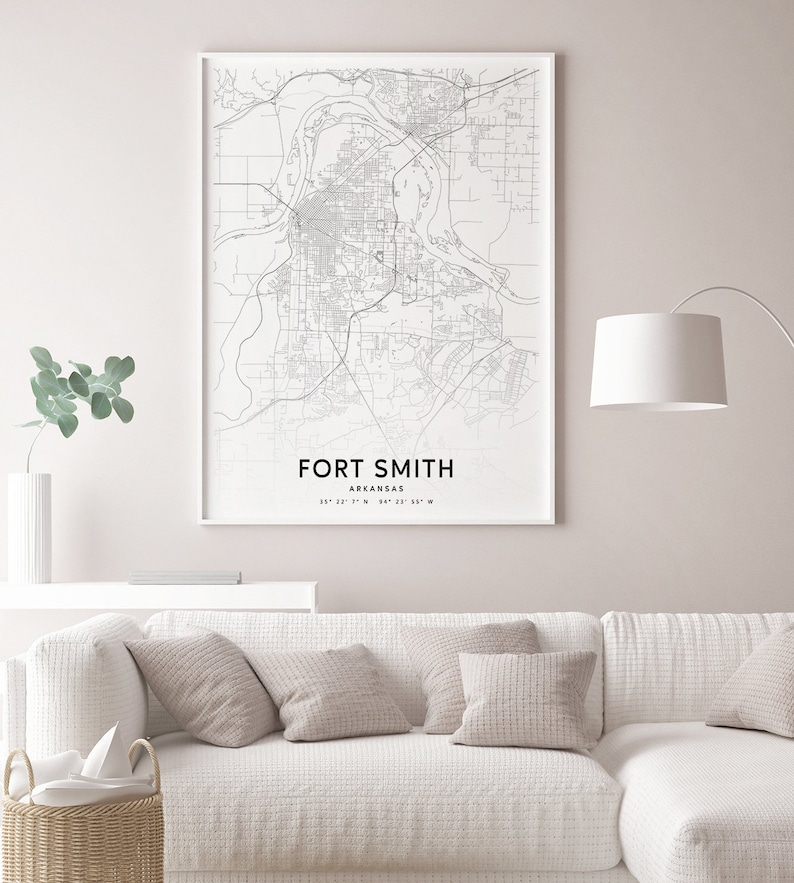 Fort Smith Map Print Arkansas USA Map Art Poster City Street | Etsy