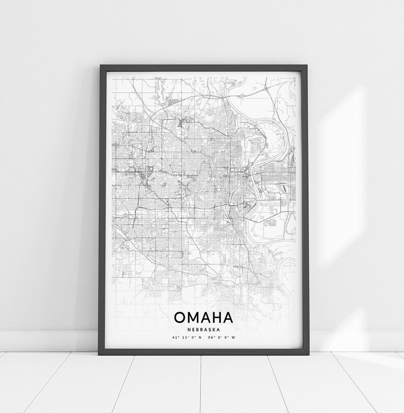 Omaha Map Print Omaha Nebraska USA Map Art Poster City - Etsy