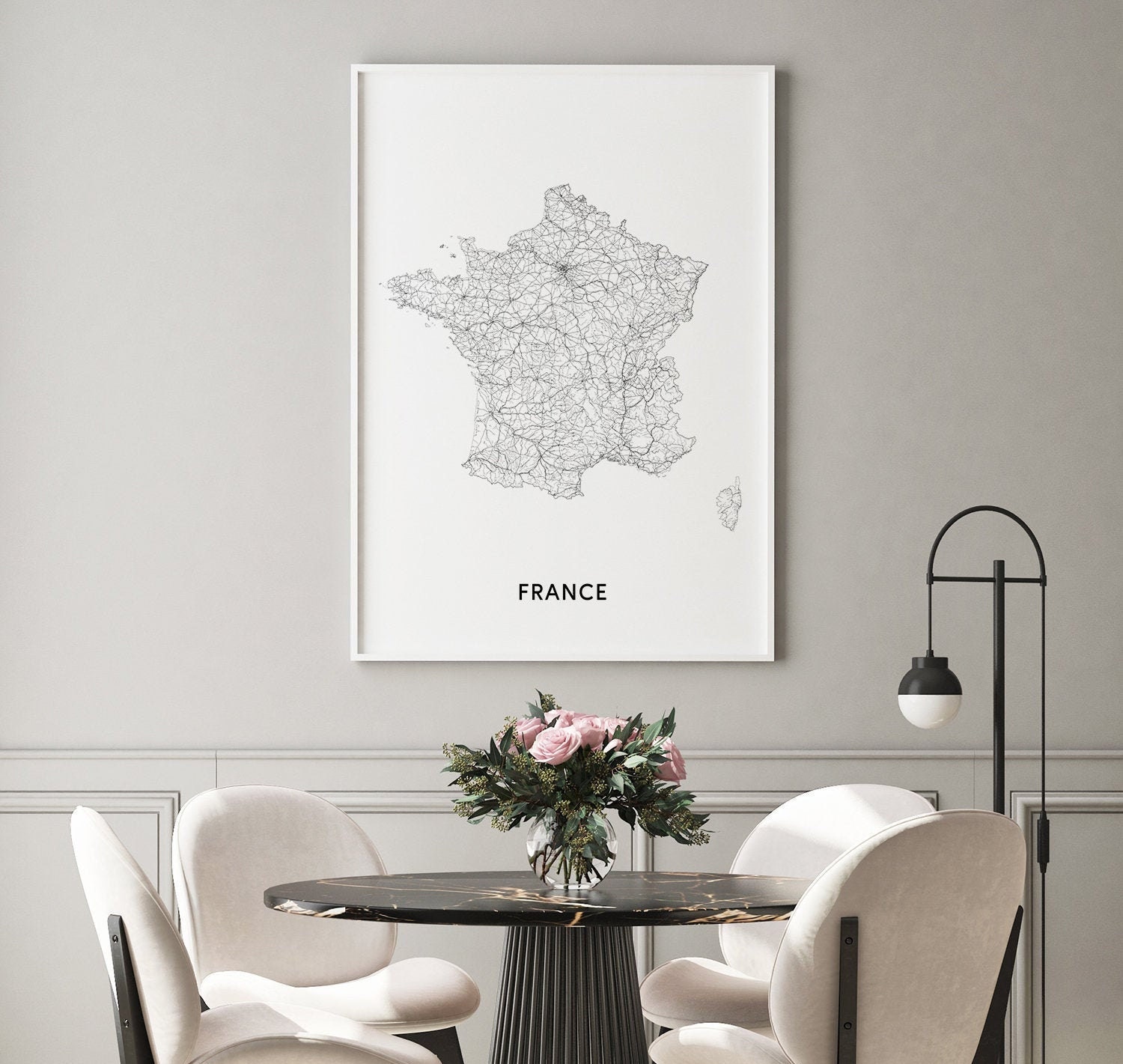 France Map Print, France Map Wall Art, France Map Poster, Countries Map ...