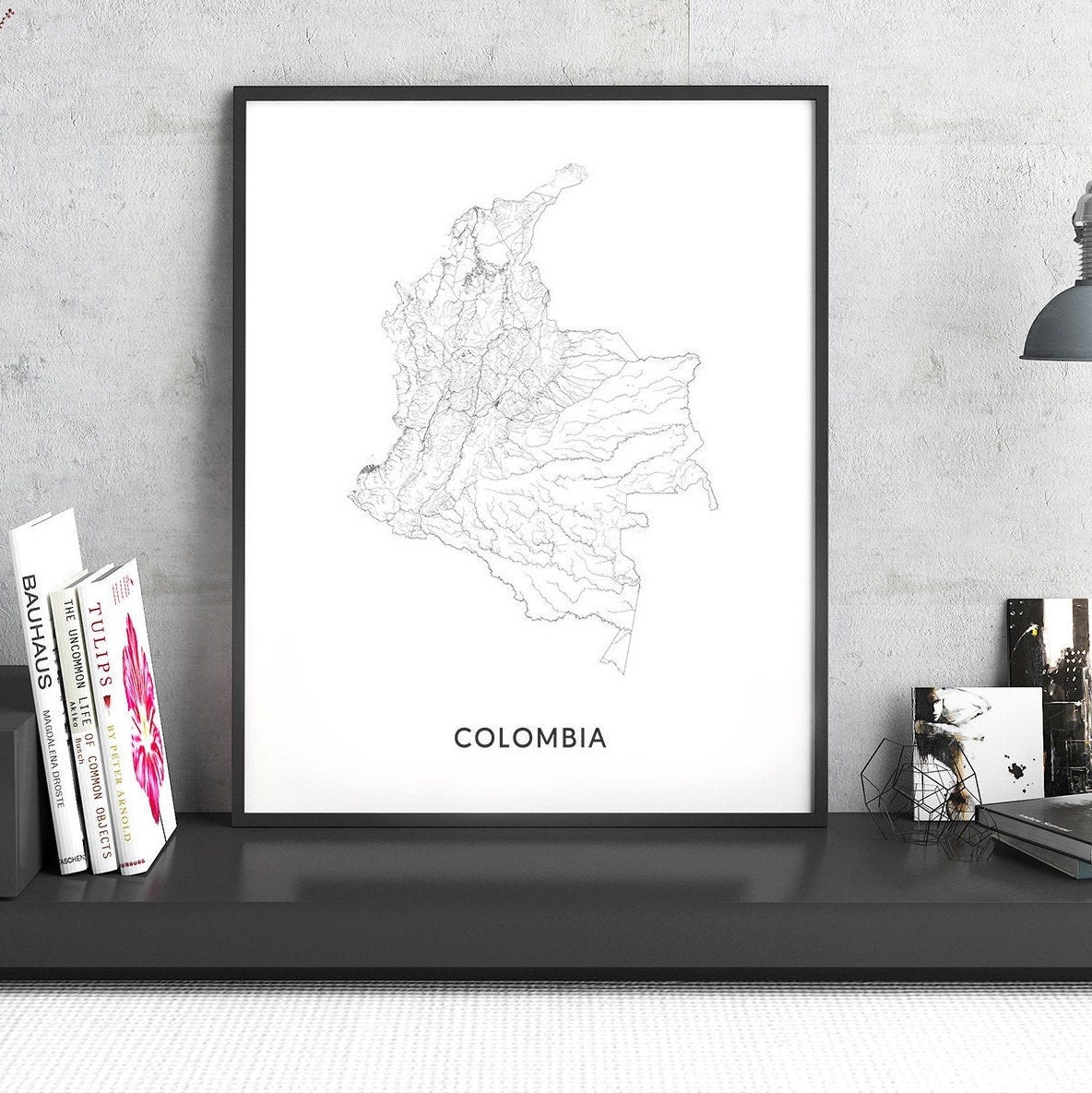 Colombia Map Art Print, Colombia Map Art Poster, Countries Map Art ...