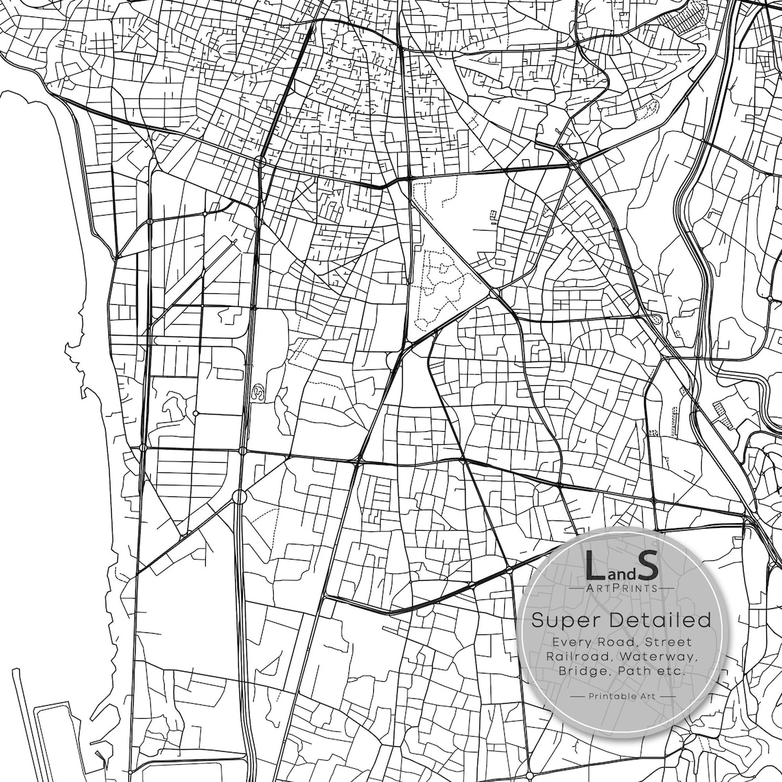 Beirut Map Print Beirut Lebanon Map Art Poster City Street | Etsy