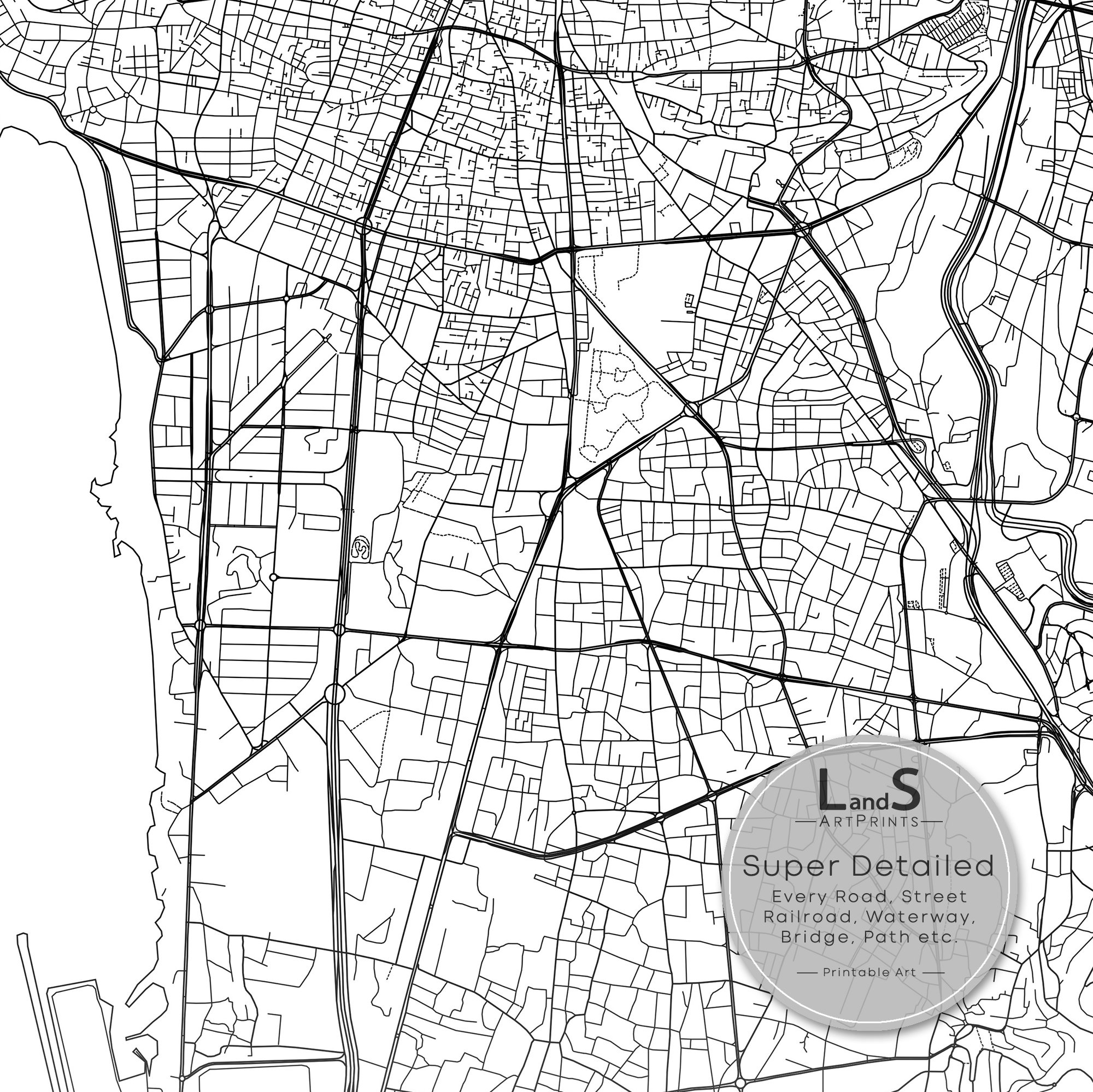 Beirut Map Print Beirut Lebanon Map Art Poster City Street | Etsy